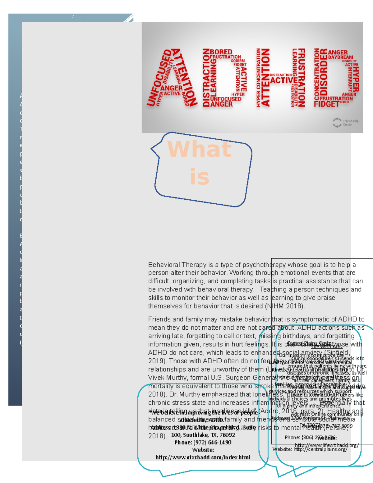 week 7 Disorder Flyer - ADHD: Attention-deficit/hyperactivity disorder ...