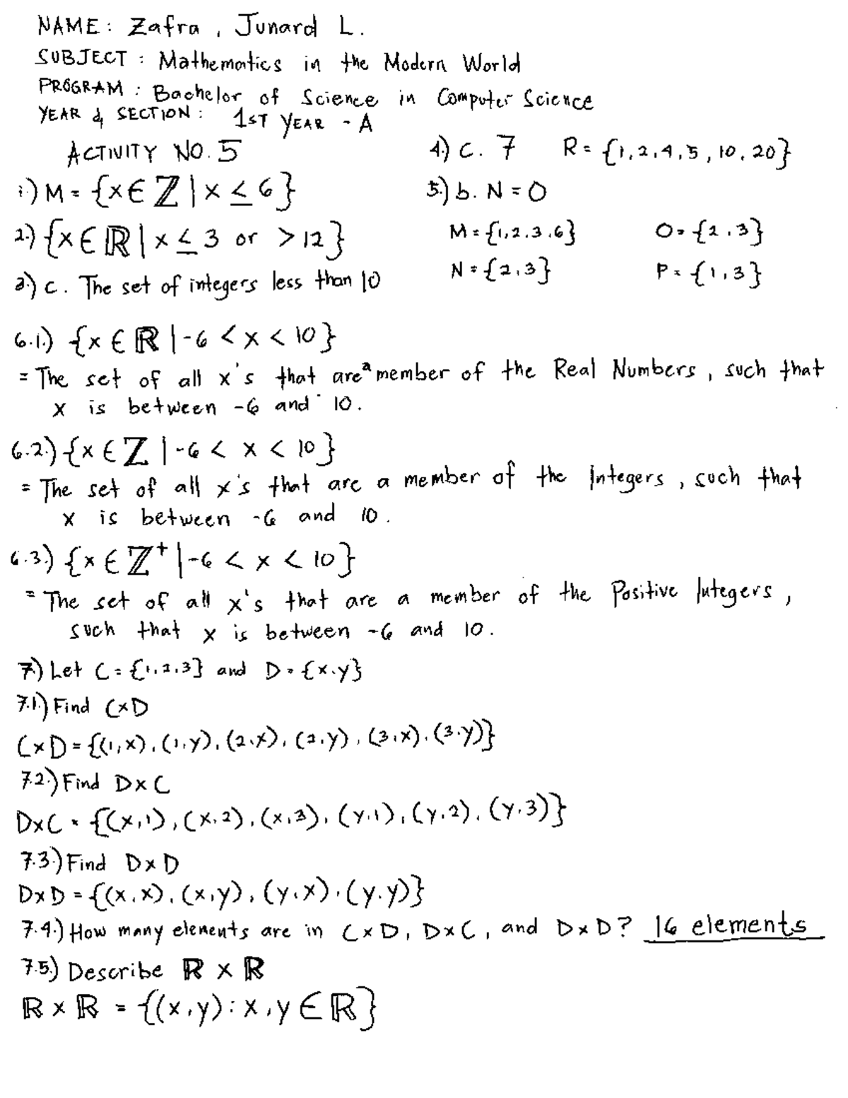 Mathematics in the Modern World (Activity 5) - Studocu