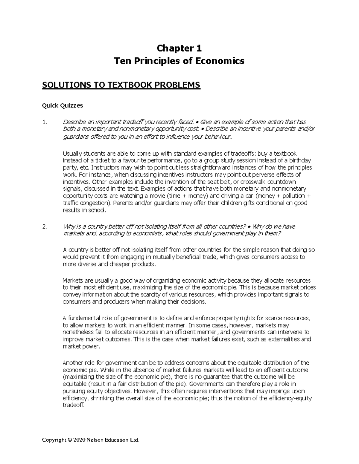 ECON247v11 Chp01 Solutions - Chapter 1 Ten Principles of Economics ...
