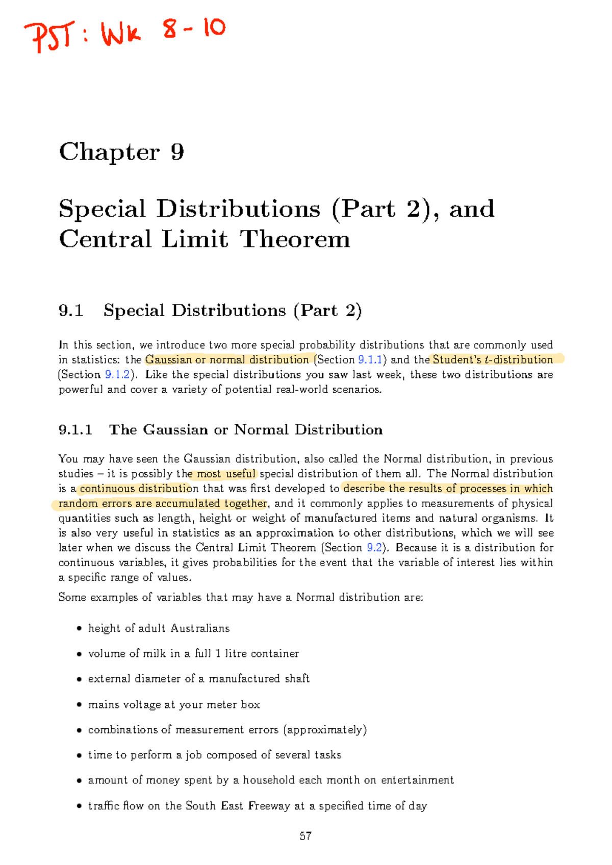 Special Distributions (Part 2), and Central Limit Theorem - 1) and the ...