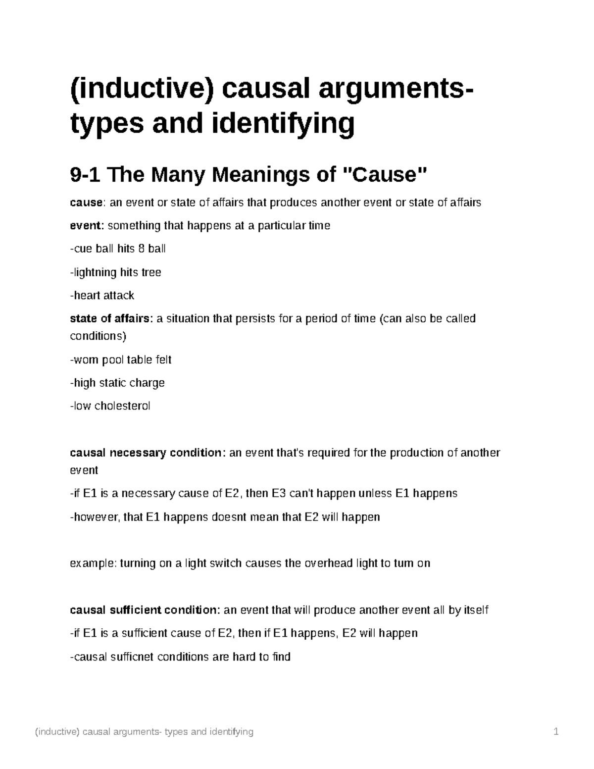 (inductive) causal arguments- types and identifying - Studocu