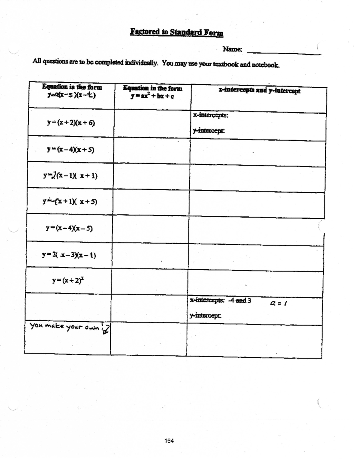 U5 - 01 - factored form to standard form - Studocu