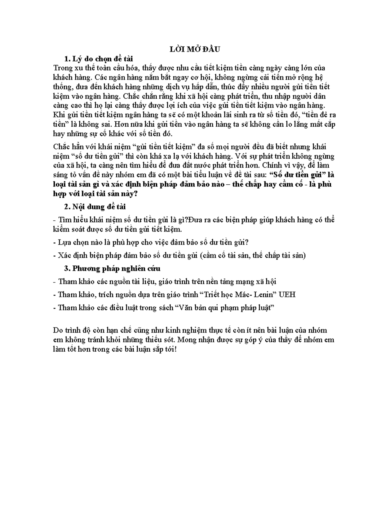 Luat-kd - tiểu luận gk - LỜI MỞ ĐẦU Lý do chọn đề tài Trong xu thế toàn cầu hóa, thấy được nhu ...