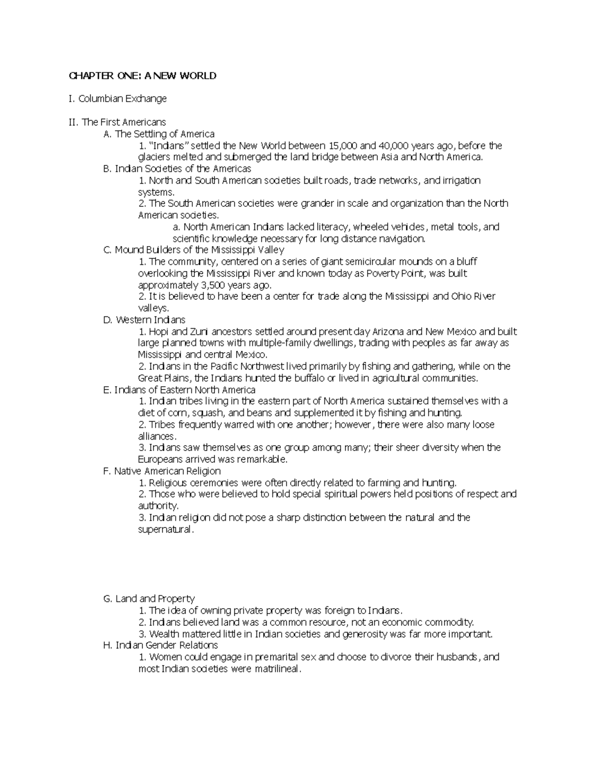 Apush Ch. 1 Outline - Give Me Liberty!: an American History - CHAPTER ...