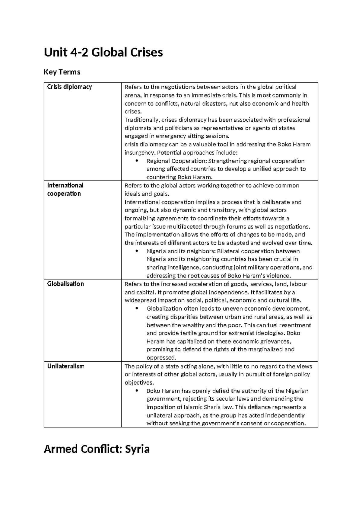 4-2 notes matrix 2023 - Unit 4-2 Global Crises Key Terms Crisis ...