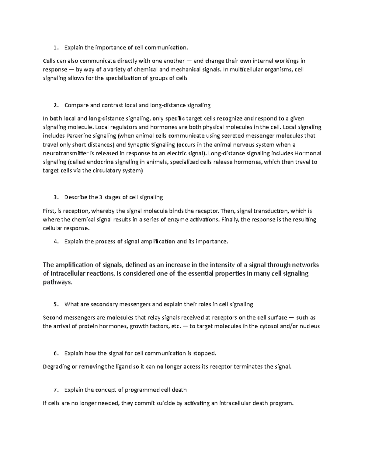 Week 8 chapter 11 cell communication activity sheet - Explain the ...