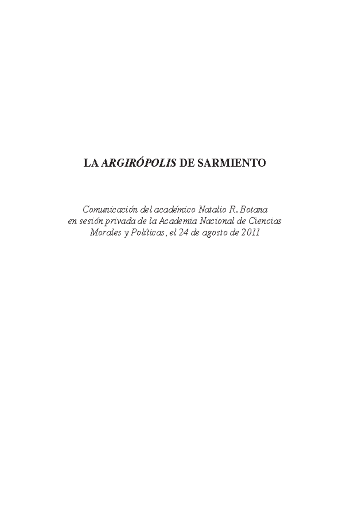 Argiropolis 2 - V4r - La Argirópolis de Sarmiento Comunicación del ...
