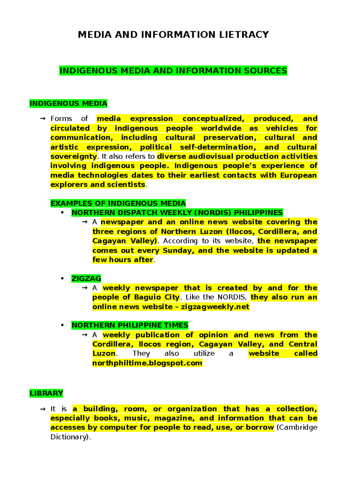 Media AND Information Lietracy ( Indigenous Media AND Information ...