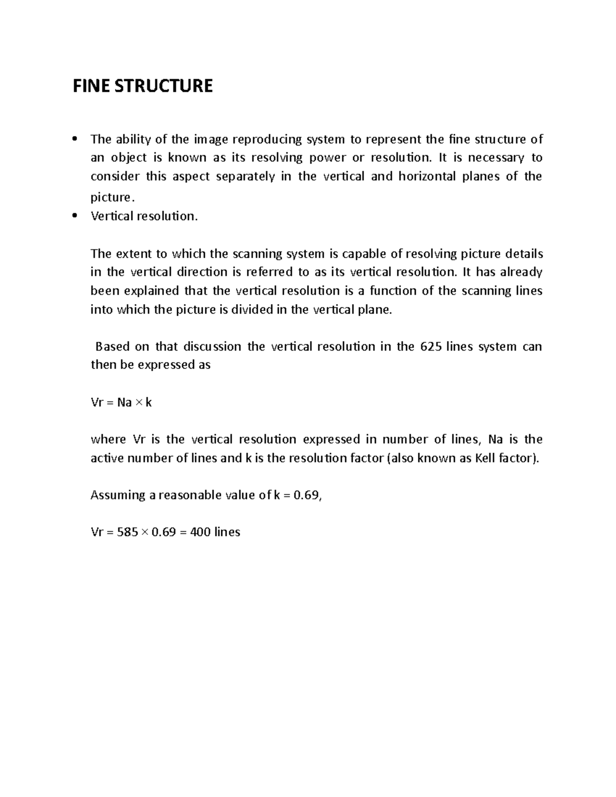 FINE Structure - nice - FINE STRUCTURE The ability of the image ...