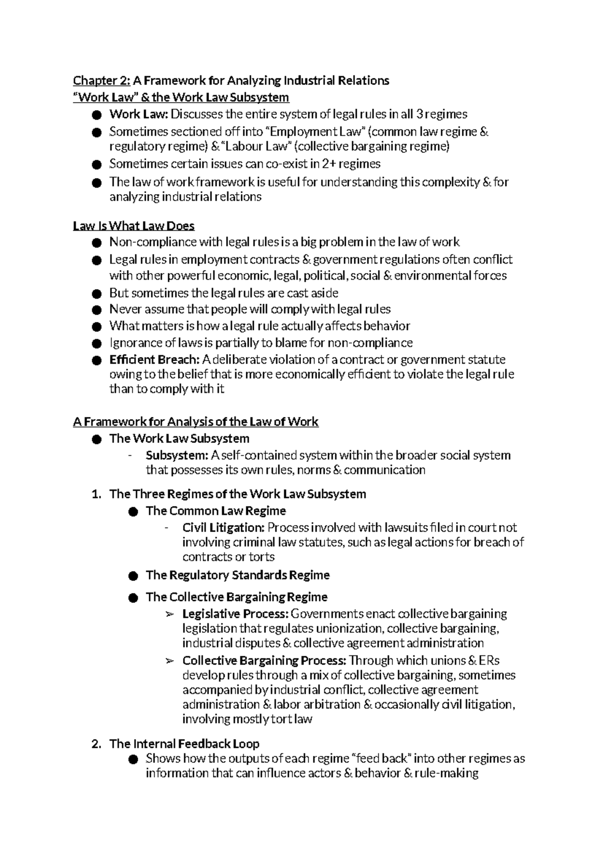 Industrial Relations Chapter 2 Chapter 2 A Framework For Analyzing