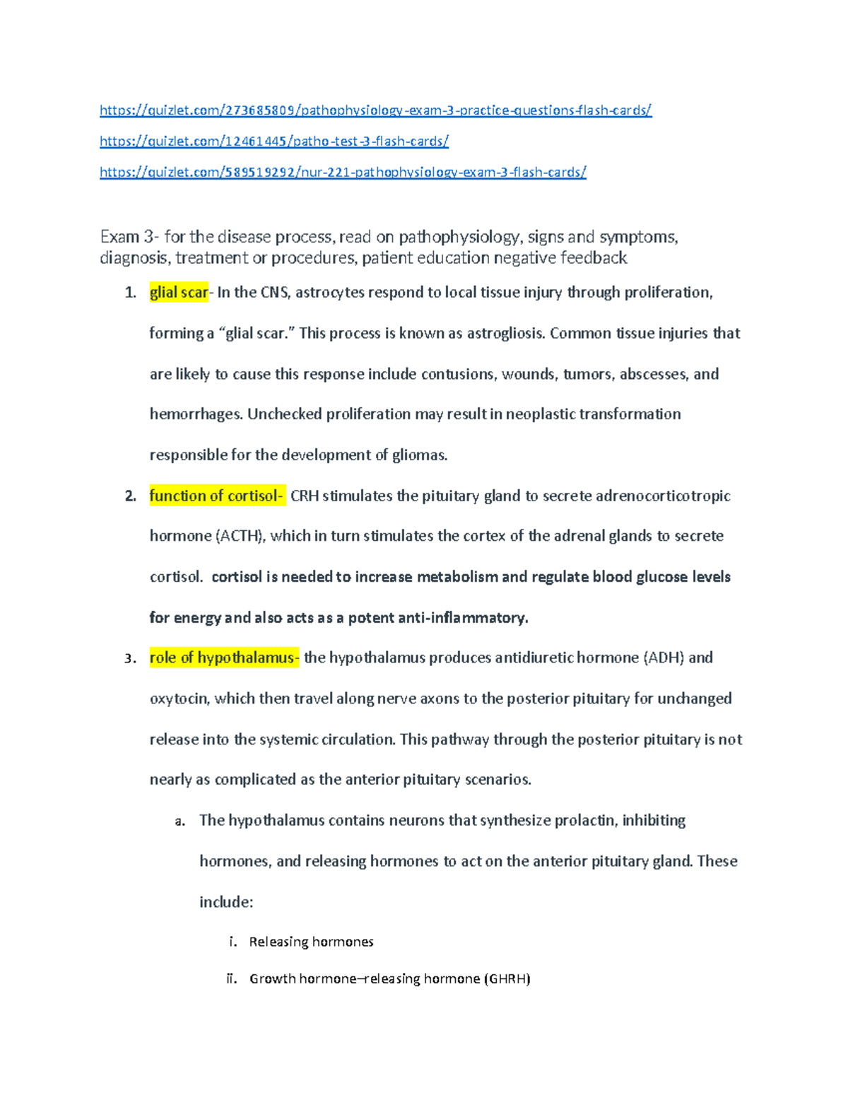 Patho Test 3 Study Guide - quizlet/273685809/pathophysiology-exam- 3 ...