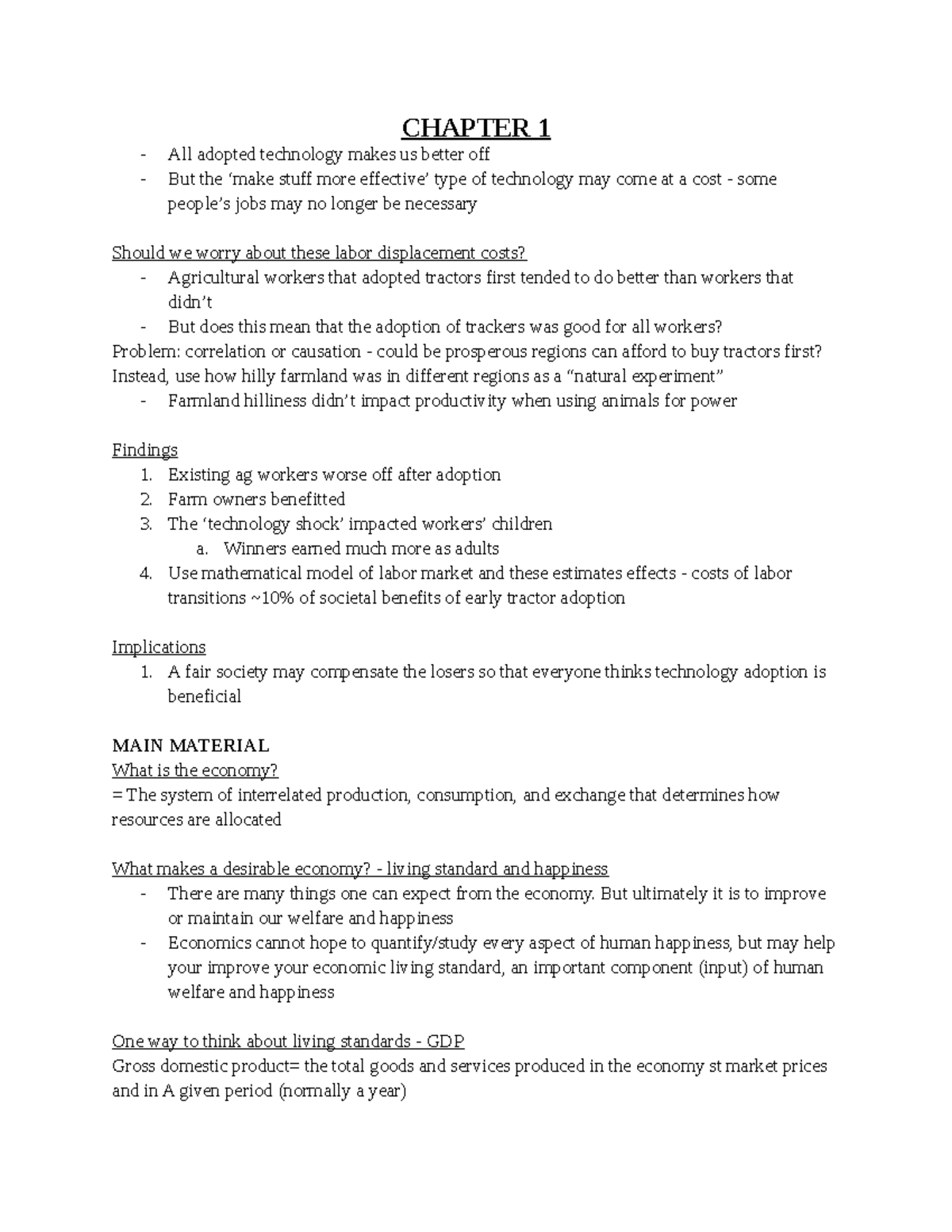 Micro notes Ch 1,2,3, - CHAPTER 1 All adopted technology makes us ...