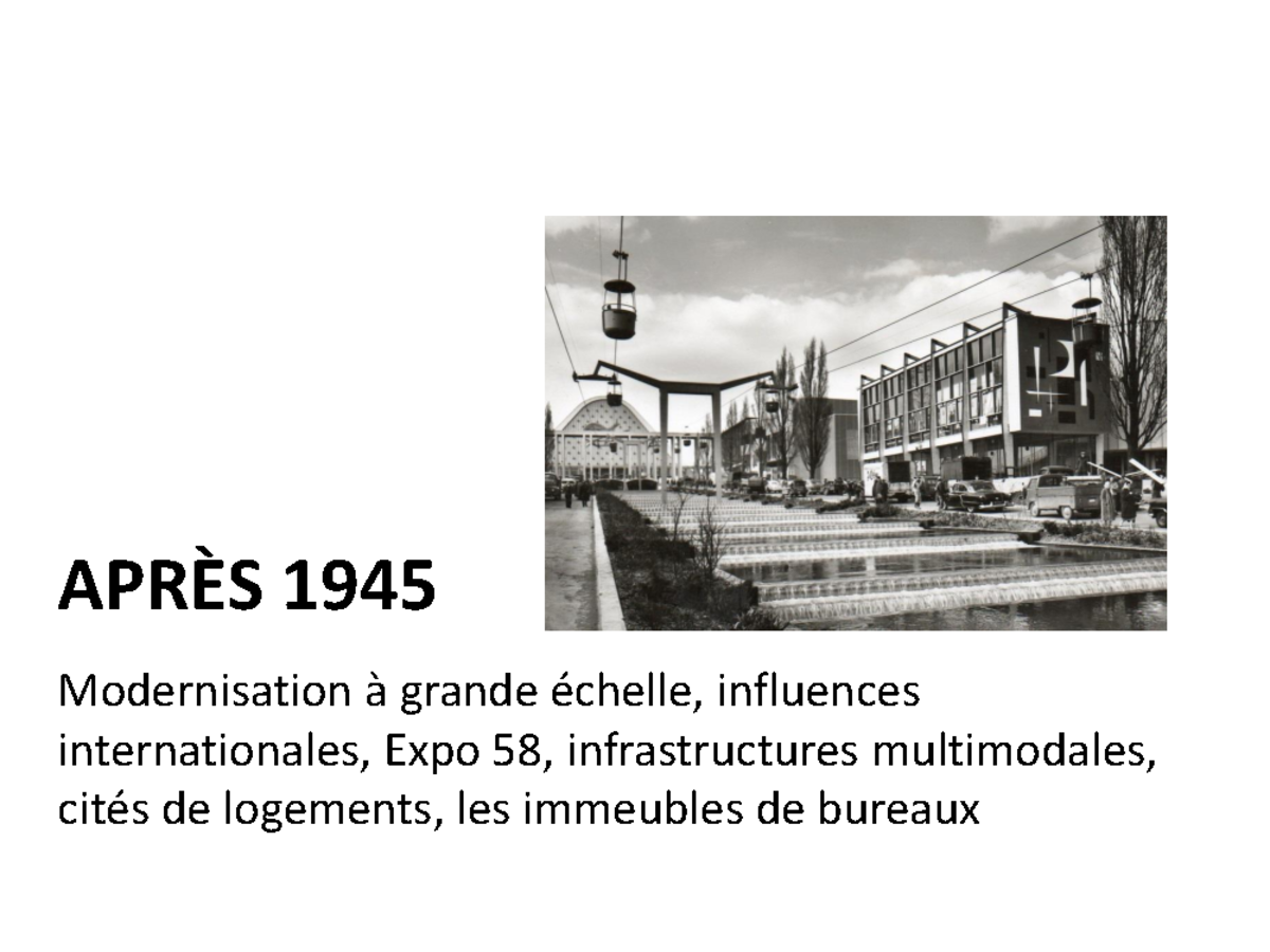 Notes de cours, cours 11 - Après 1945 la modernisation - APRÈS 1945 ...