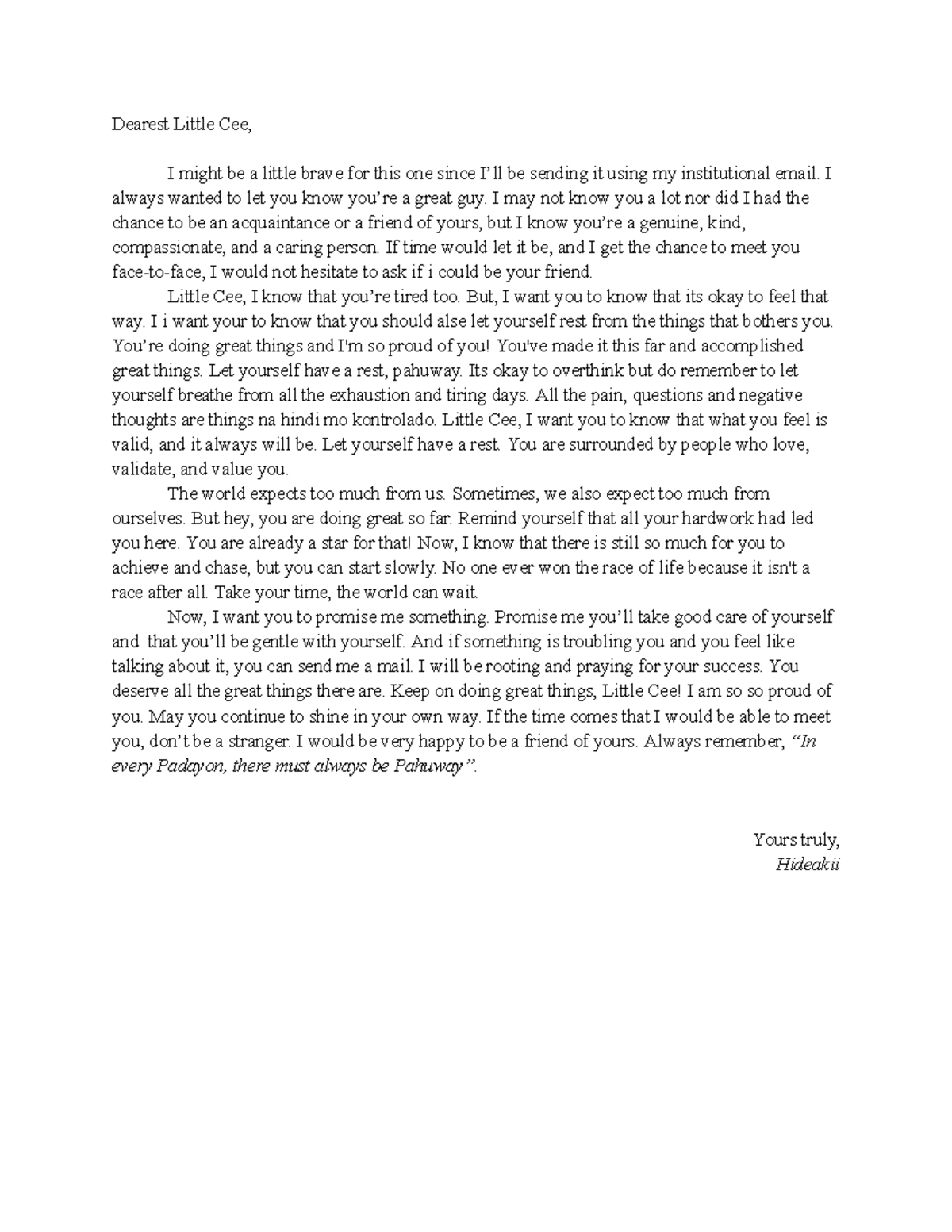 Dearest Little Cee - N/A - Dearest Little Cee, I might be a little ...