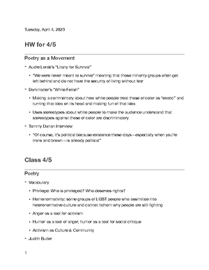 Seminar Discussion 2/27 - Sunday, February 26, 2023 HW for 2/ Charley ...