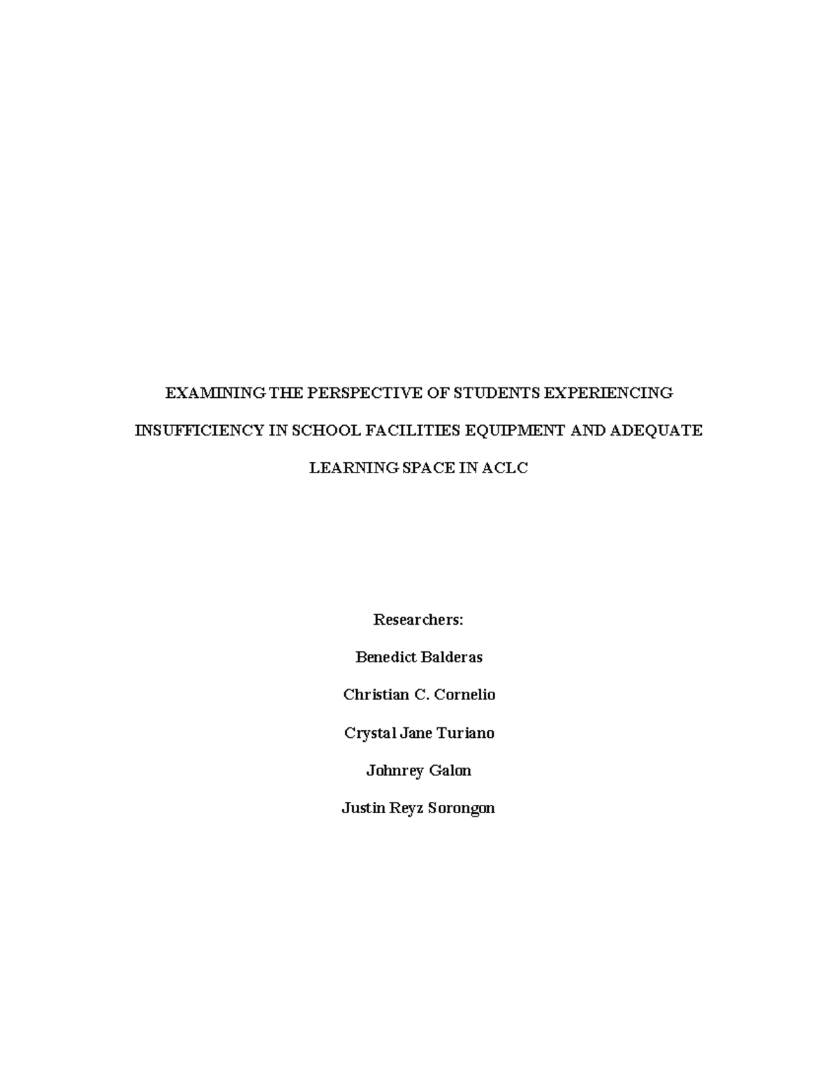 Compile-Research-ACLC - EXAMINING THE PERSPECTIVE OF STUDENTS ...