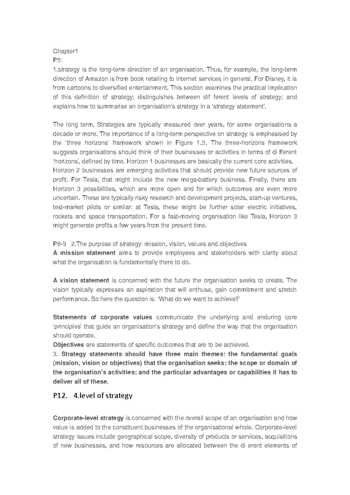 Strategic management tutorial notes charpter 1-10 - Chapter P5: 1 is ...