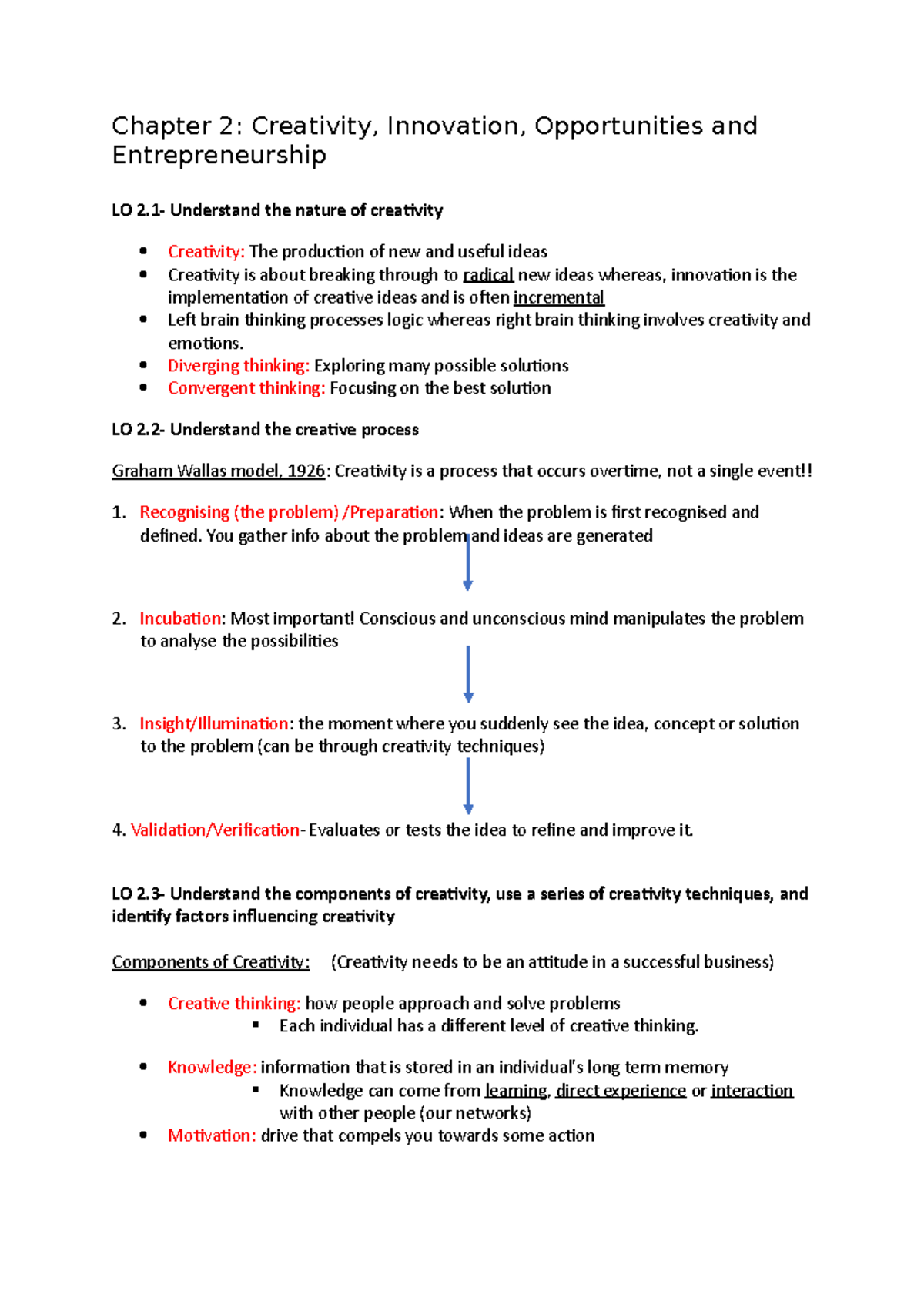 Chapter 2 EIM - Lecture notes 2 - Chapter 2: Creativity, Innovation ...