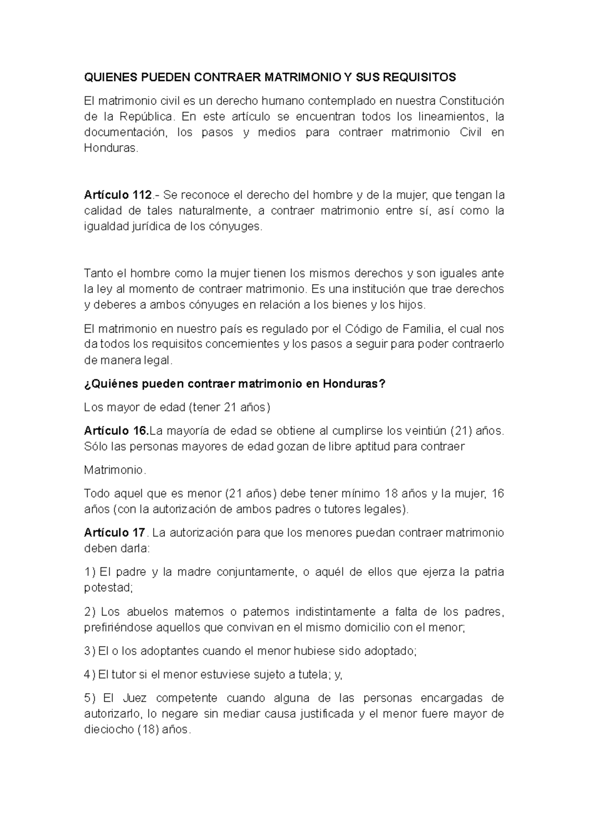 Quienes Pueden Contraer Matrimonio Y SUS Requisitos - QUIENES PUEDEN ...