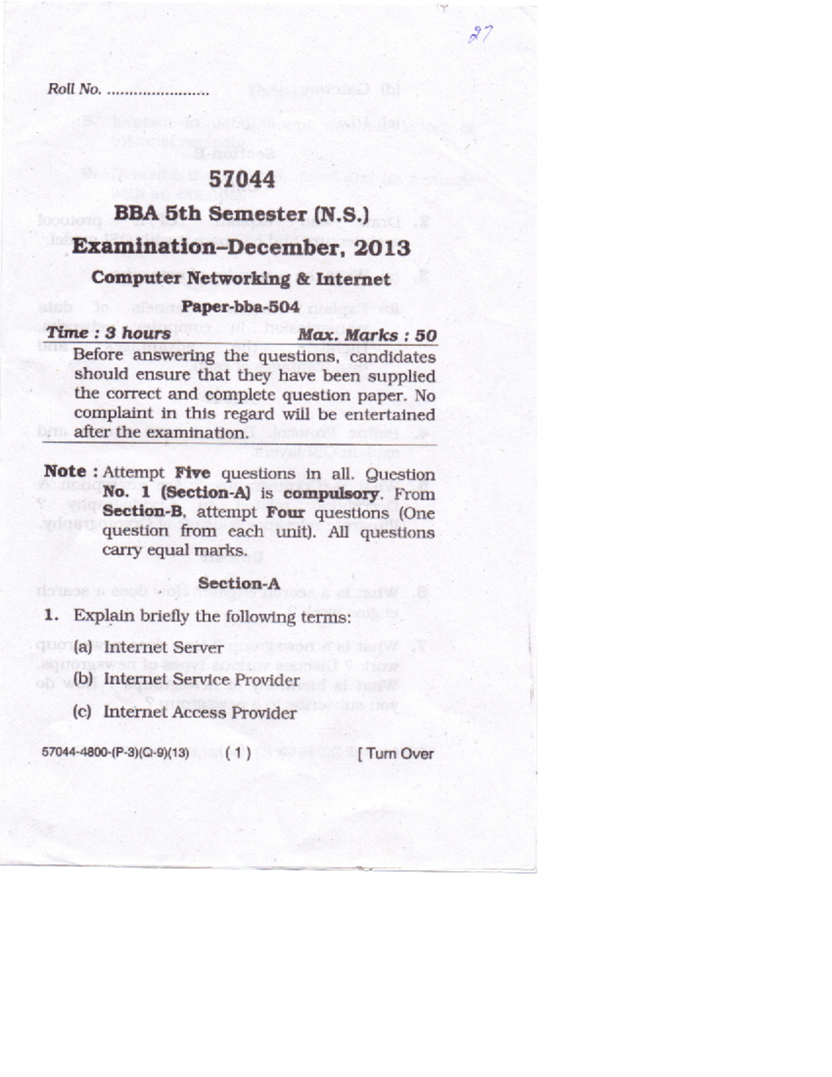 CNI(5th)Dec2013 - BBA 5 sem - Project Report - Studocu