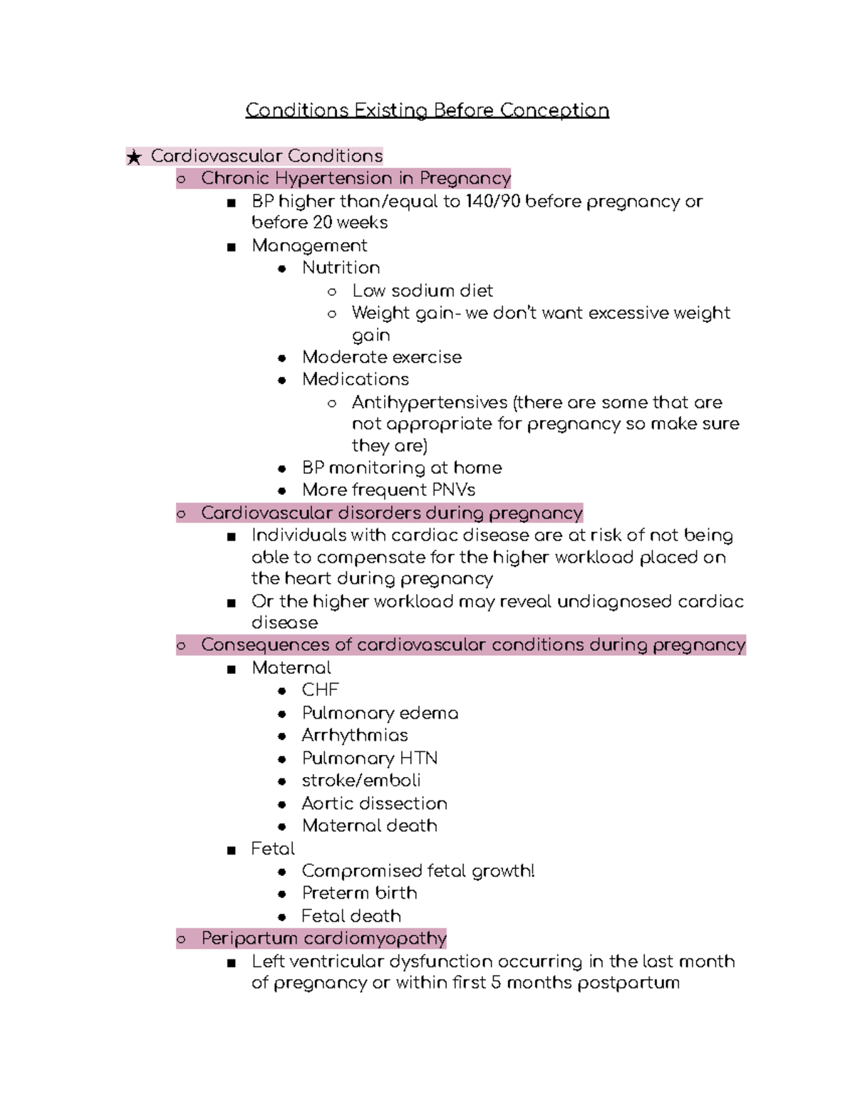 Conditions existing before Conception 1 - Conditions Existing Before ...
