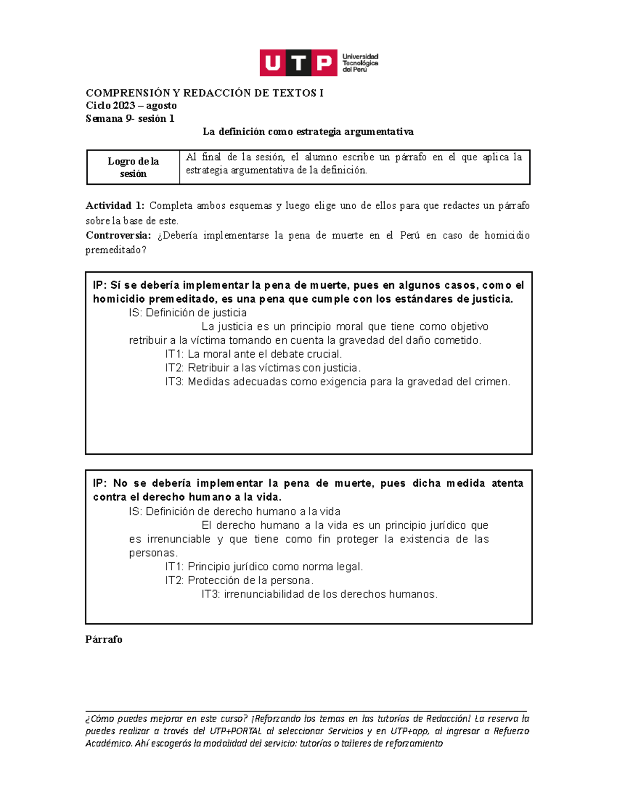 S09.s1 La definición como estrategia argumentativa (material) 2023 agosto - COMPRENSIÓN Y ...