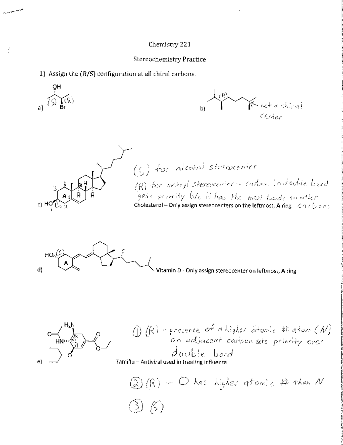 Chemistry 221 Stereochemistry Key - CHEM 221 - Studocu