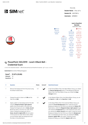 Excel 365 2021 - Level 4 Black Belt - Credential Exam - SIMnet - Excel ...