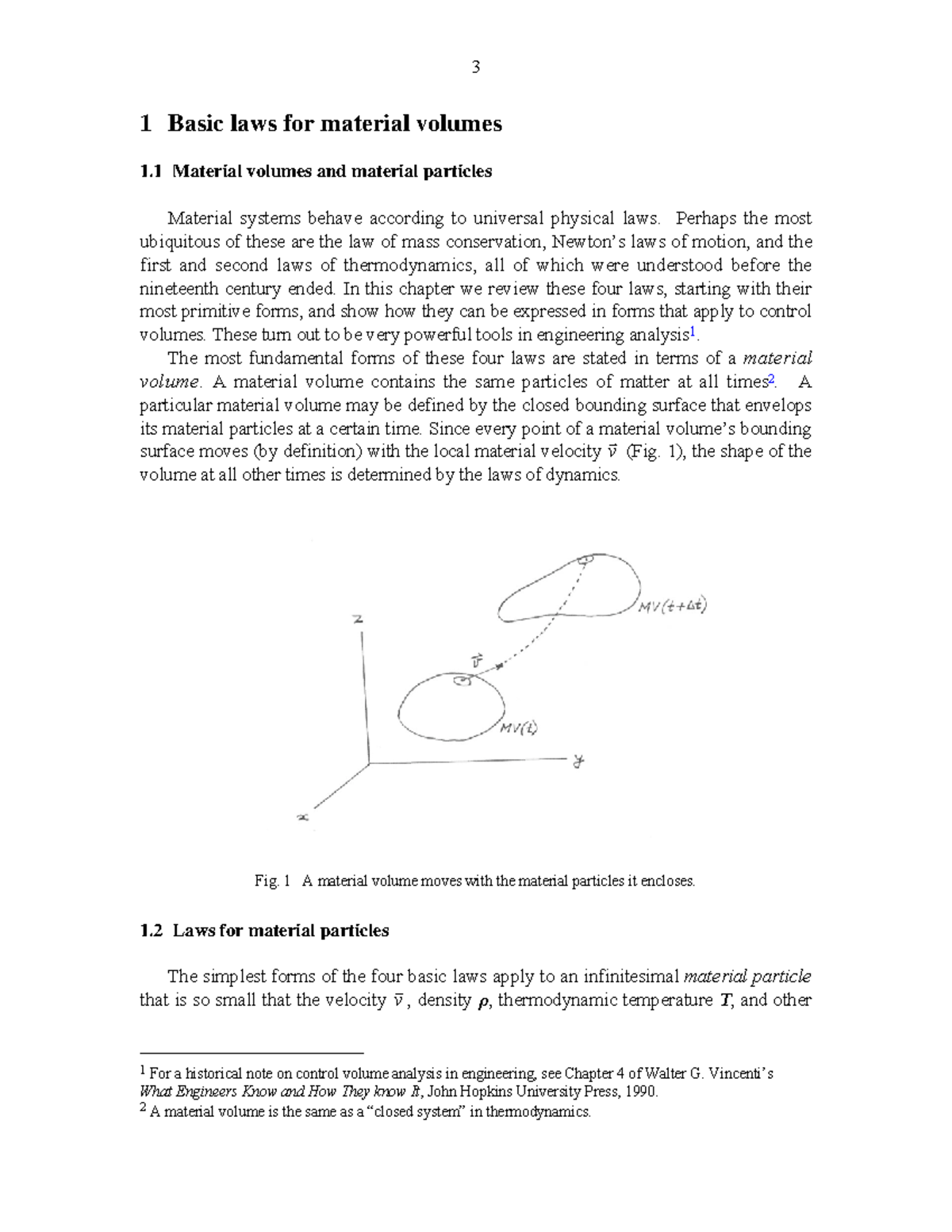 Fundamental Laws Of Motion 1 Basic Laws For Material Volumes 1