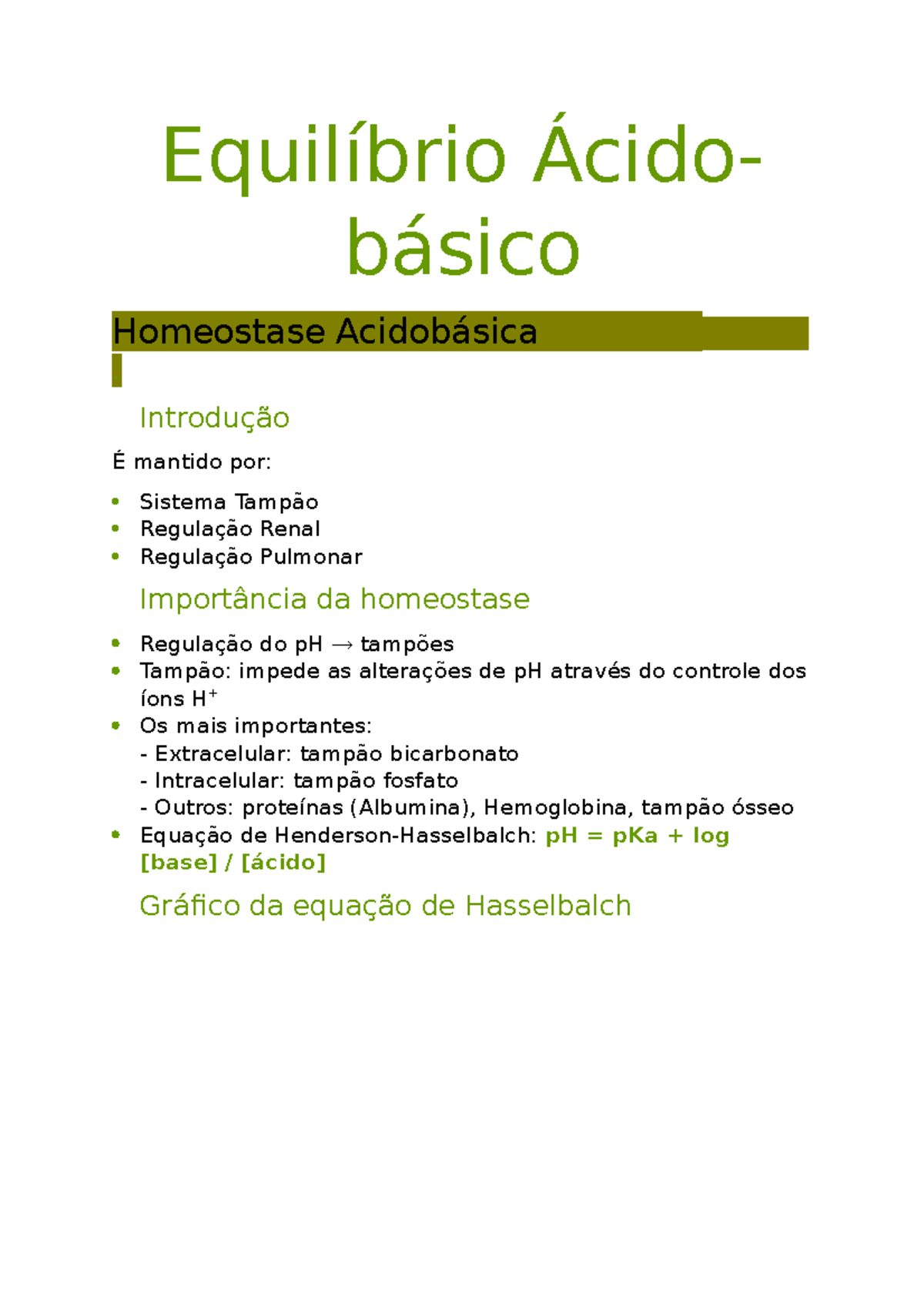 12-Fisiologia do Equilíbrio Acidobásico - Equilíbrio Ácido- básico Homeostase Acidobásica ...