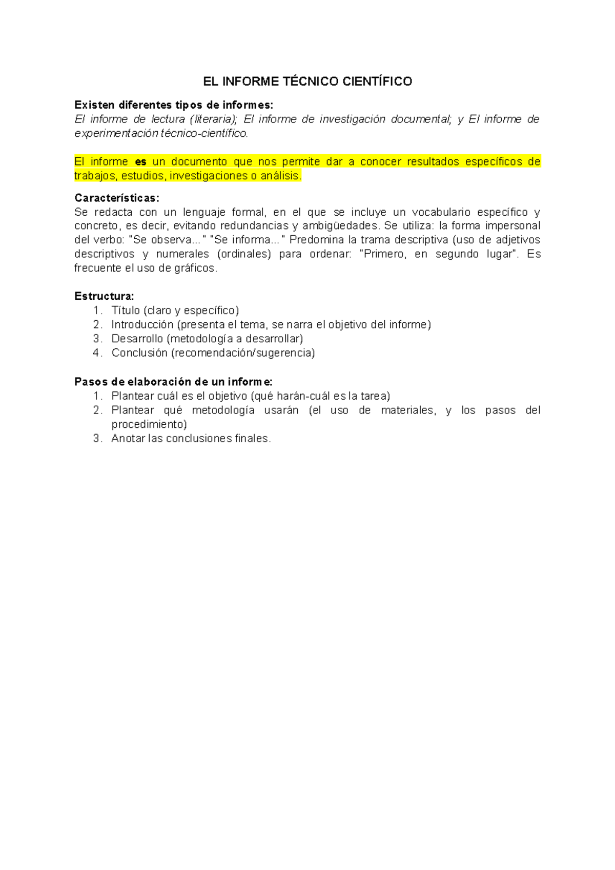 45930 EL Informe Técnico Científico - EL INFORME TÉCNICO CIENTÍFICO ...