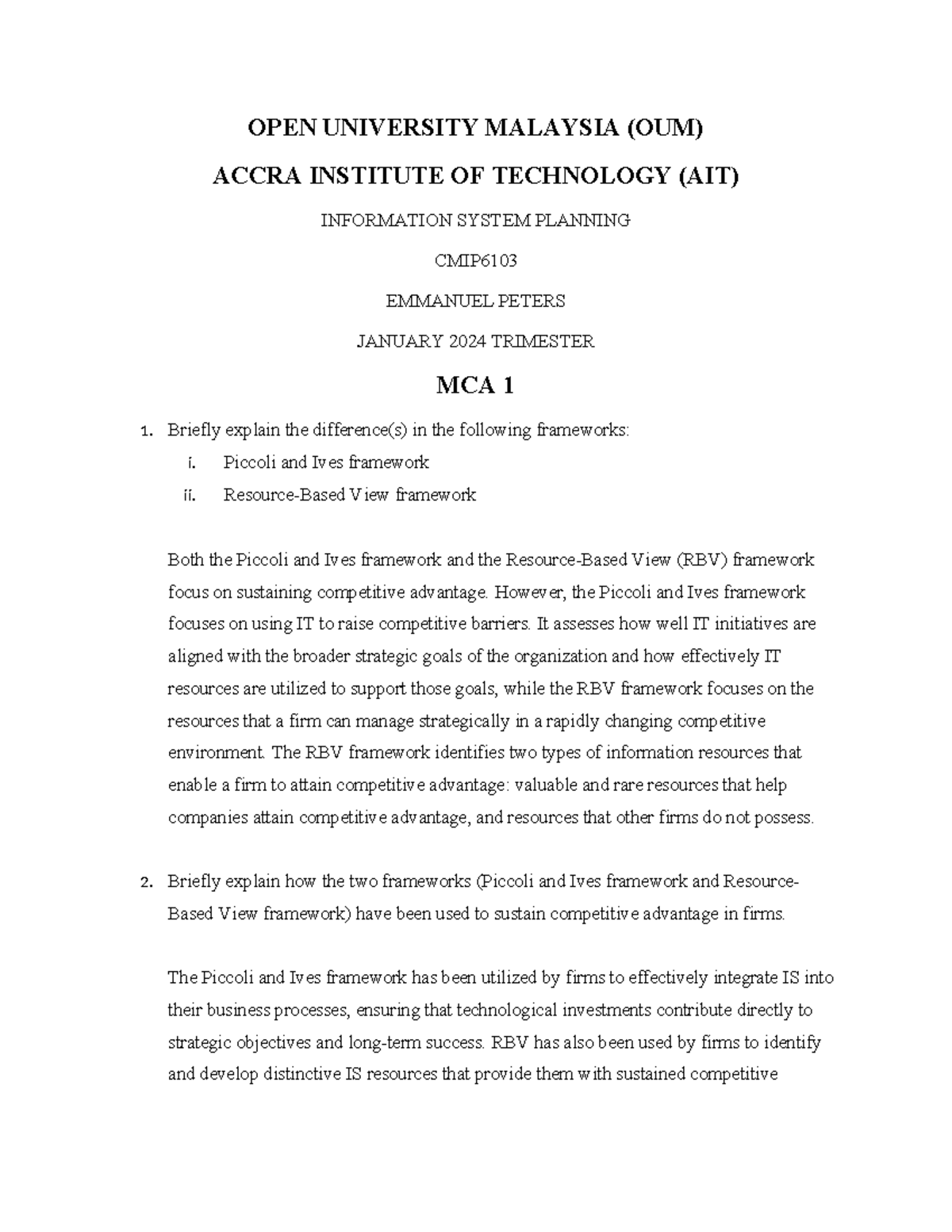 Assignment 1709154440 - OPEN UNIVERSITY MALAYSIA (OUM) ACCRA INSTITUTE ...