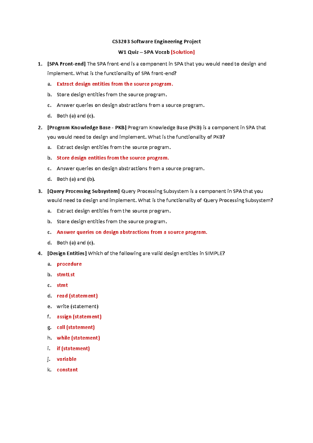 W1Quiz Solution Part2 SPAVocab - CS3203 Software Engineering Project W1 Quiz – SPA Vocab ...