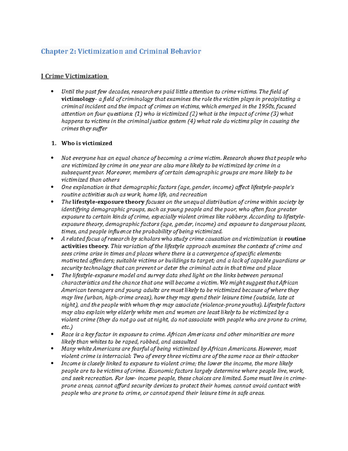 Victimization and Criminal Behavior - The field of a field of ...