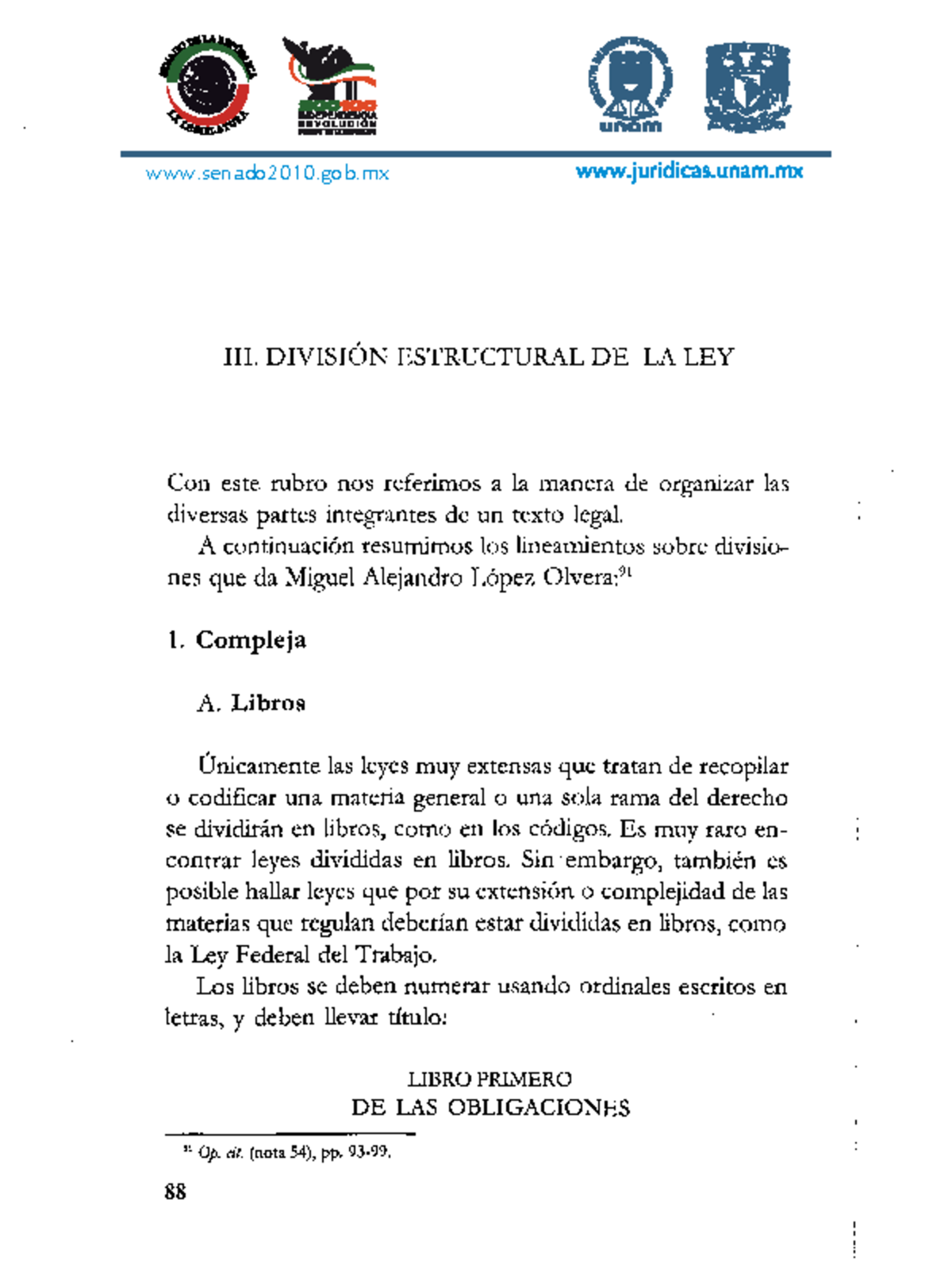 Definicion DE Libros, Titulos, Capitulos, etc - III. DIVISIÓN ...