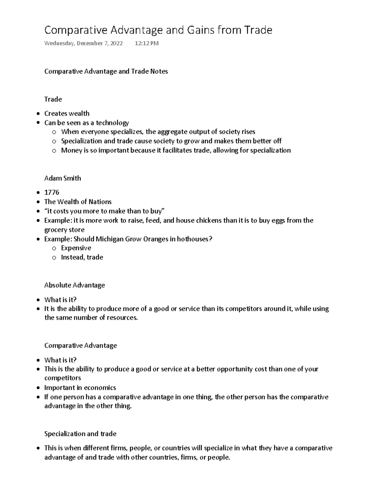 Eco class 21 - Comparative and Absolute Advantage and Trade ...