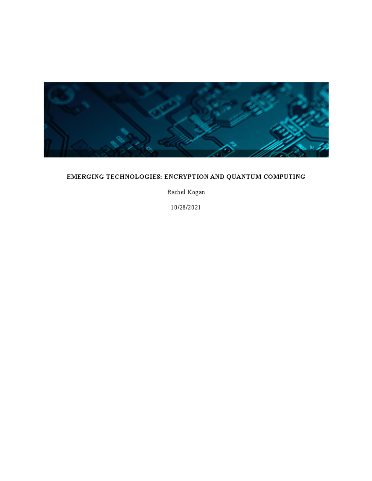 Emerging Technologies Assignment - EMERGING TECHNOLOGIES: ENCRYPTION ...