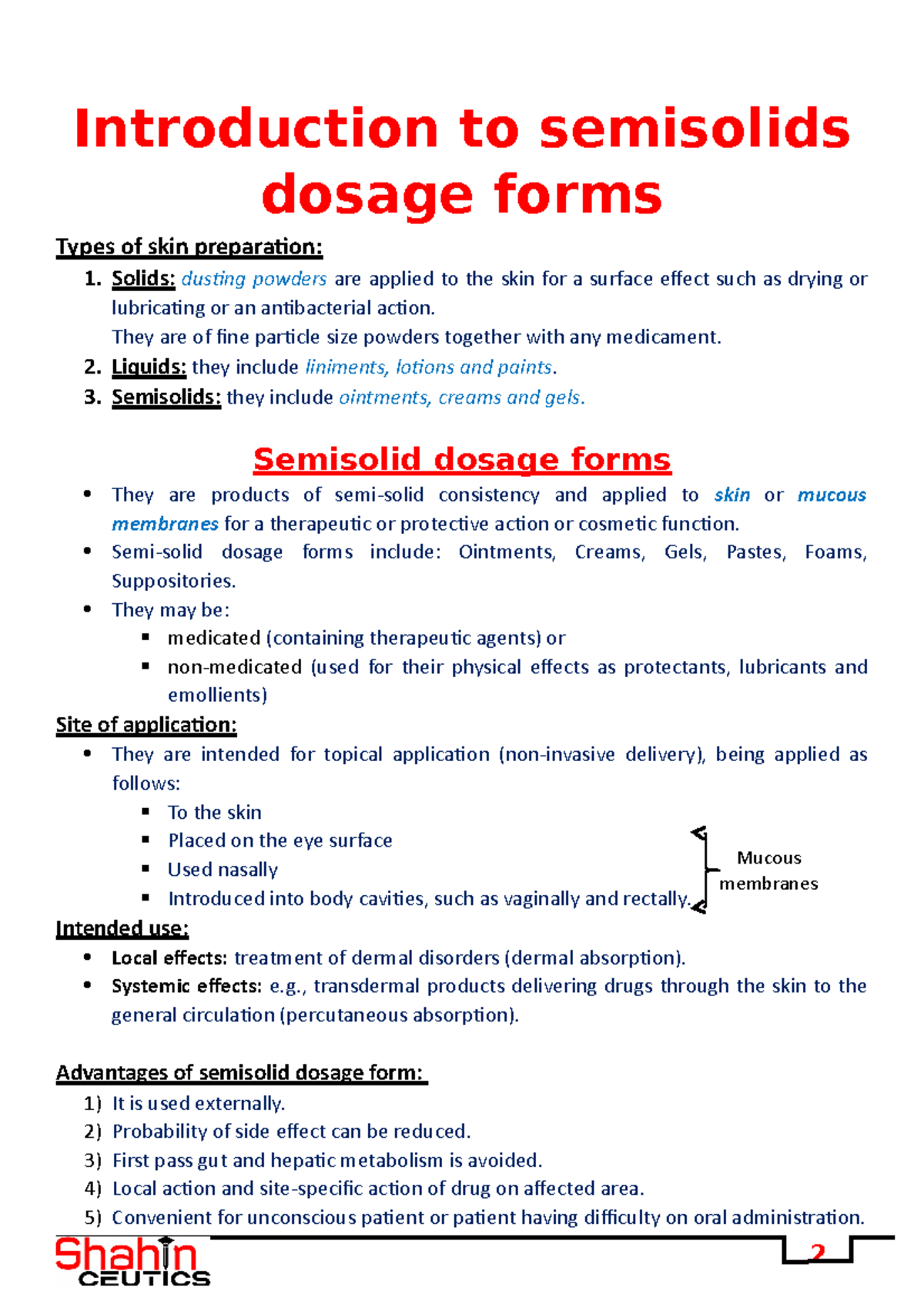 Semisolid 1 - semisoilid - 2 Introduction to semisolids dosage forms ...