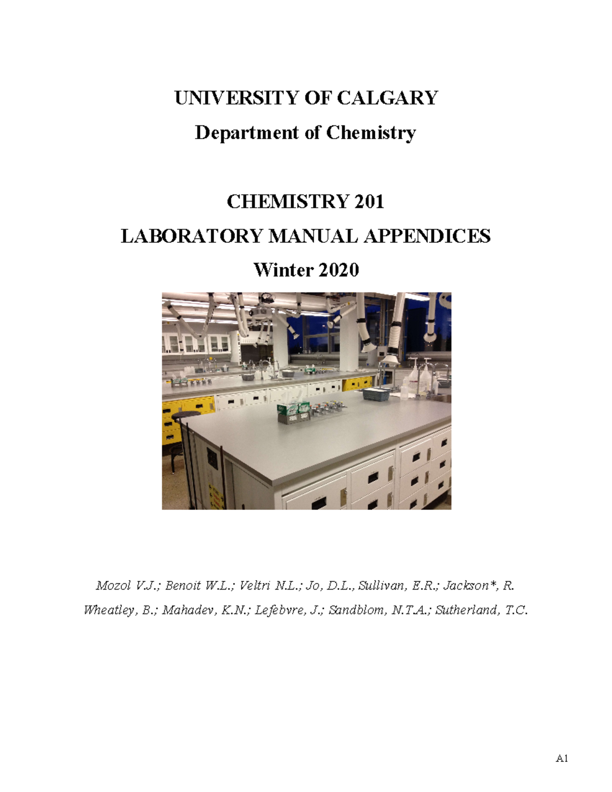 201+W20+Lab+Manual+Appendices - Warning: TT: undefined function: 32 UNIVERSITY OF CALGARY ...