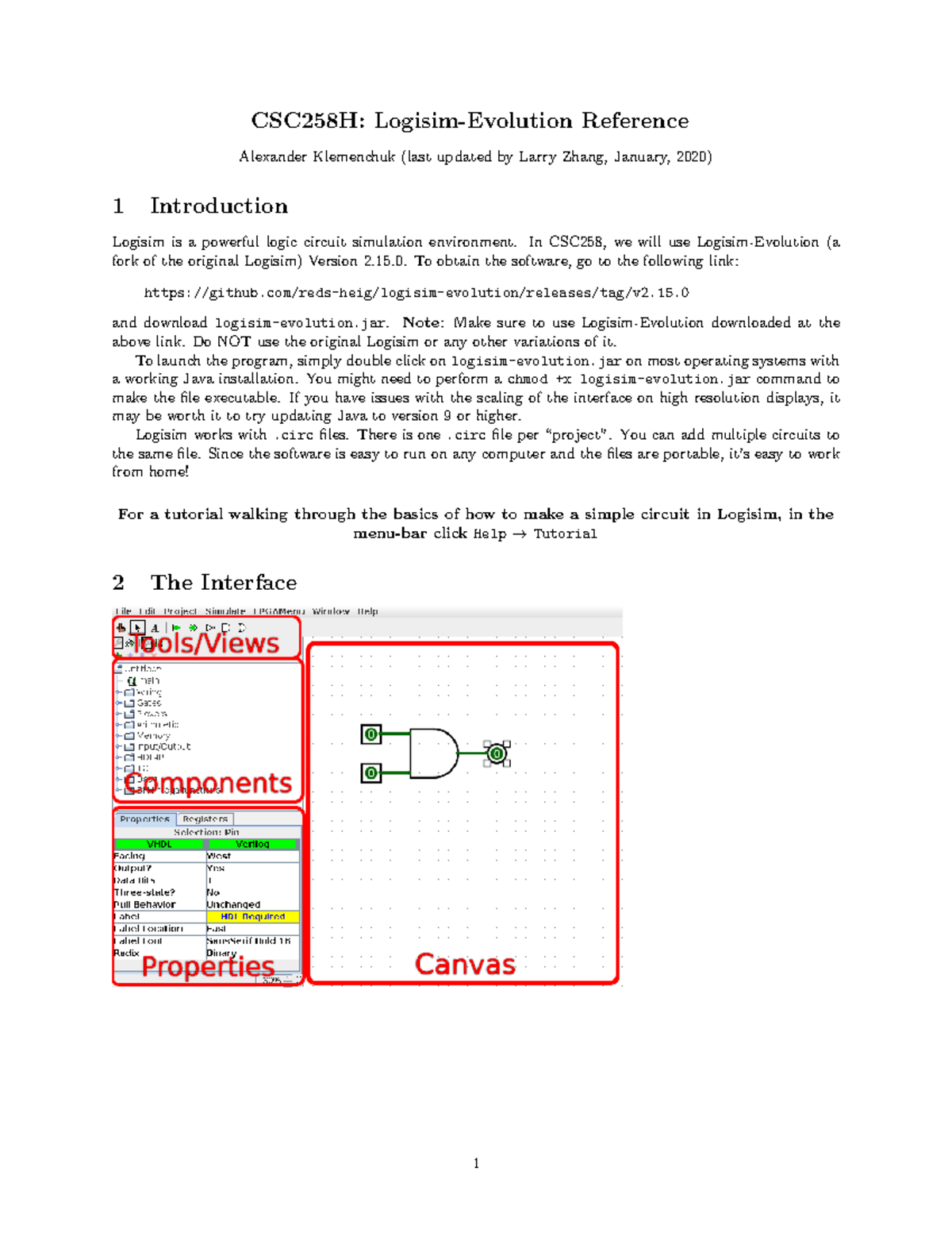 Logisim reference - CSC258H: Logisim-Evolution Reference Alexander ...