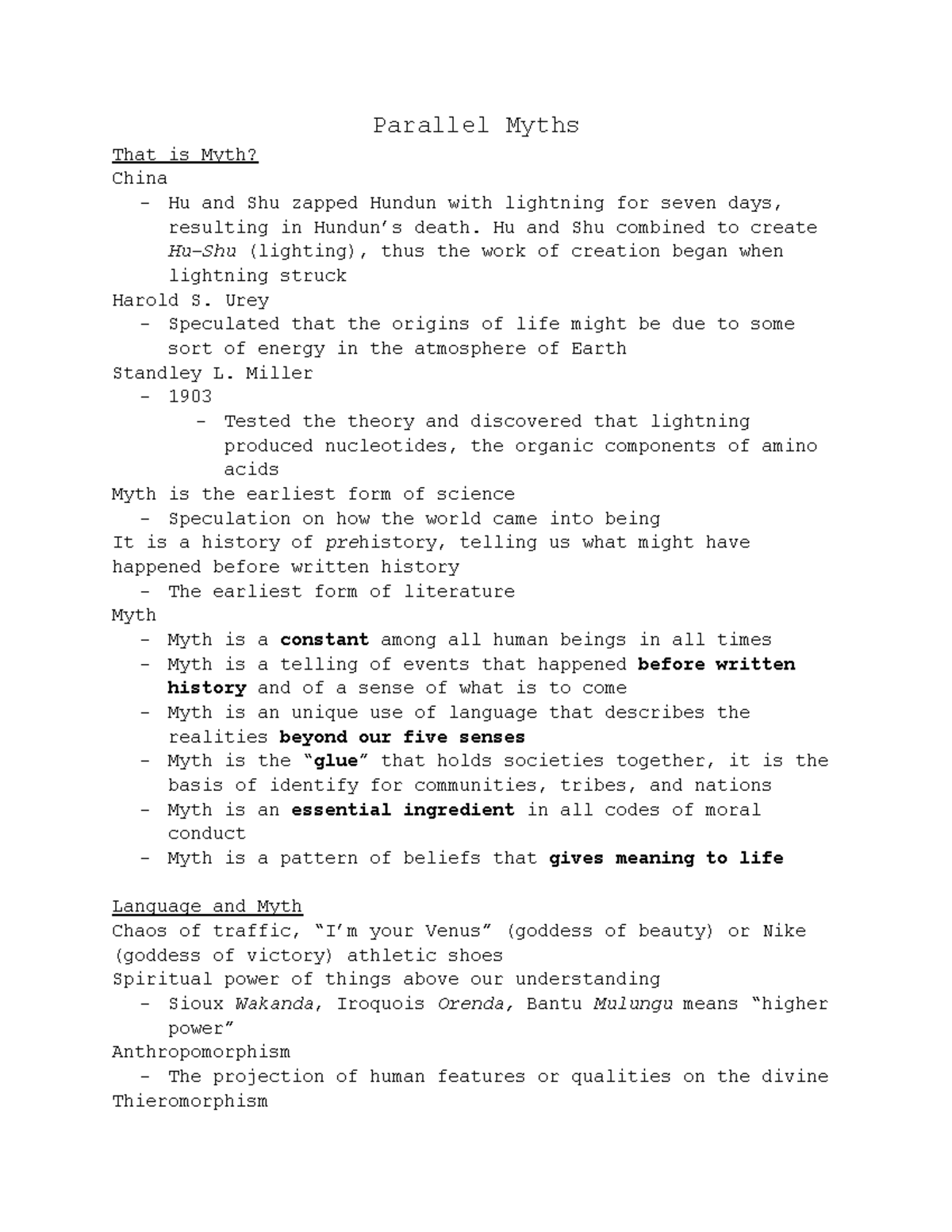 Parallel Myths - Professor Guyant - Parallel Myths That is Myth? China - Hu and Shu zapped ...