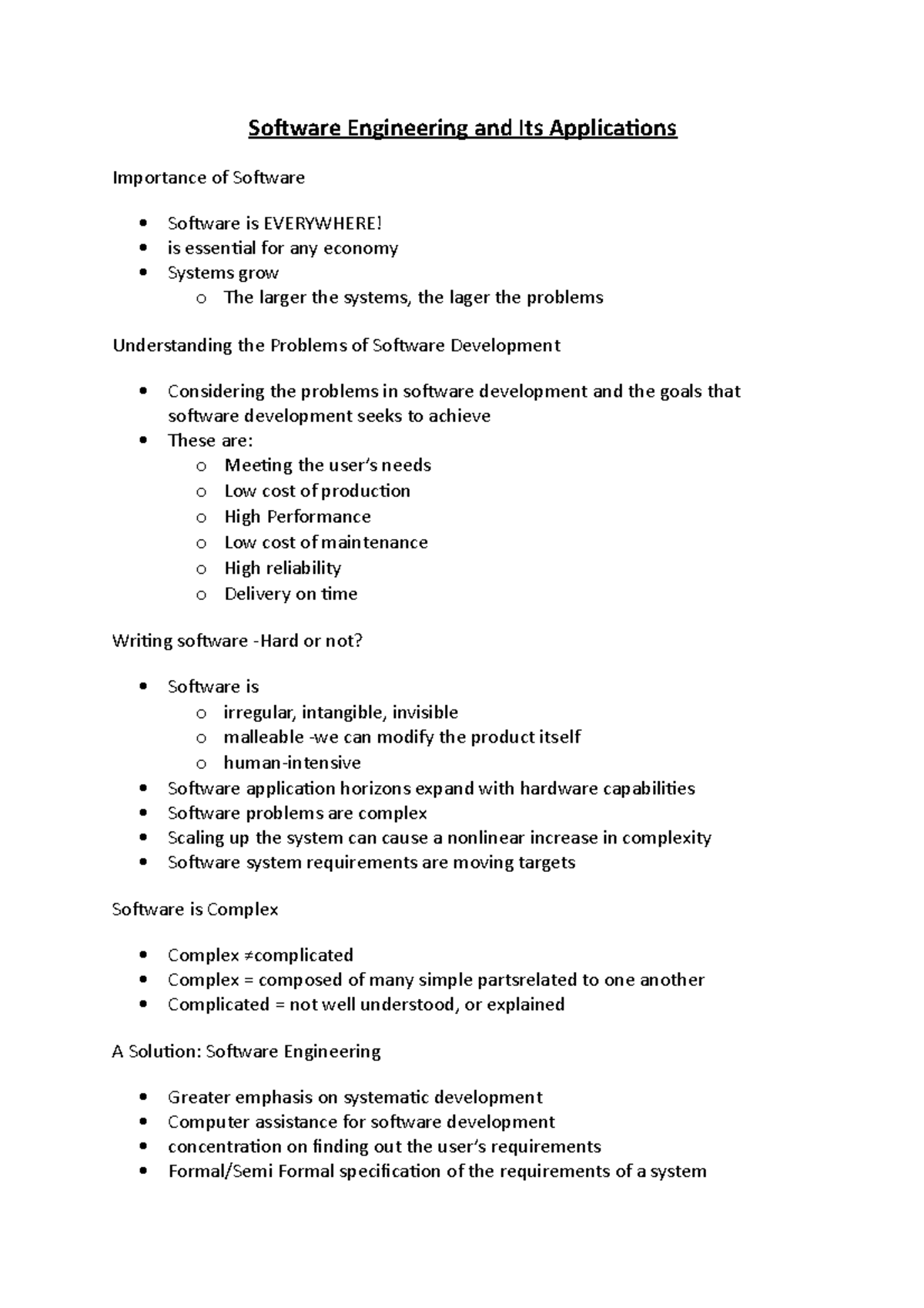 Software Engineering: Applications - Software Engineering and Its ...