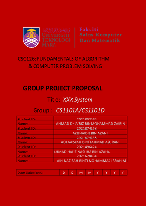 Lab Assignment 2 - Selection Control Structure - P a g e 1 | 2 CSC126 – Fundamentals of ...