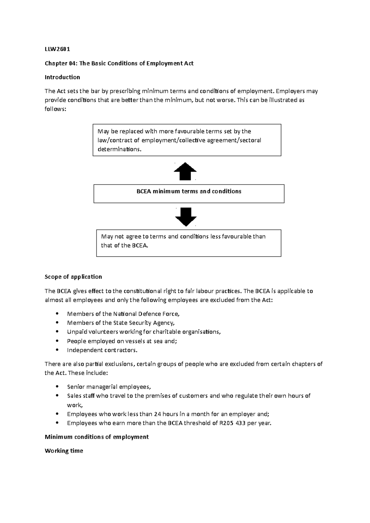 LLW2601 - Chapter 04 Summarized - LLW Chapter 04: The Basic Conditions ...