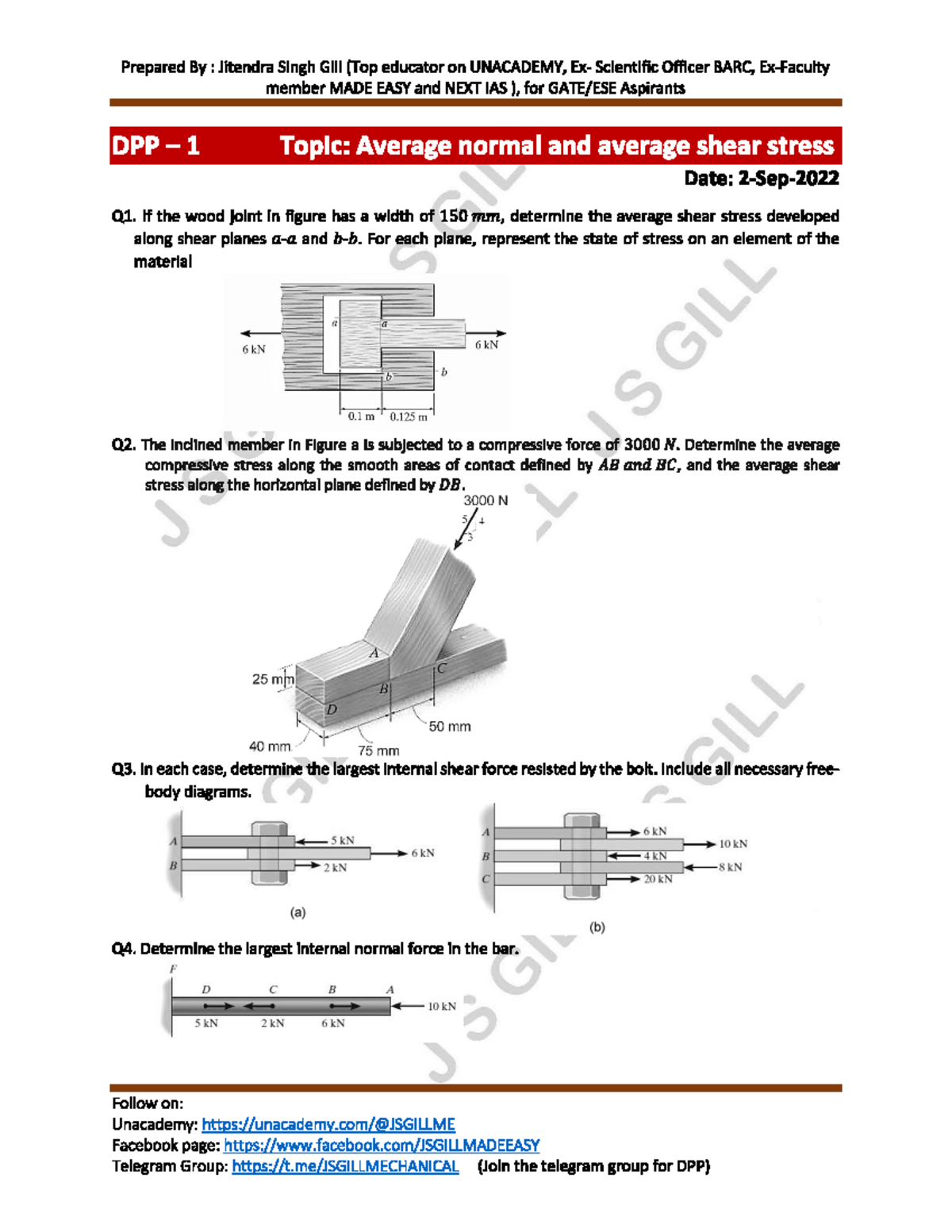 DPP 1 - This is practice set for engineering mechanics and strength of material course. - Studocu