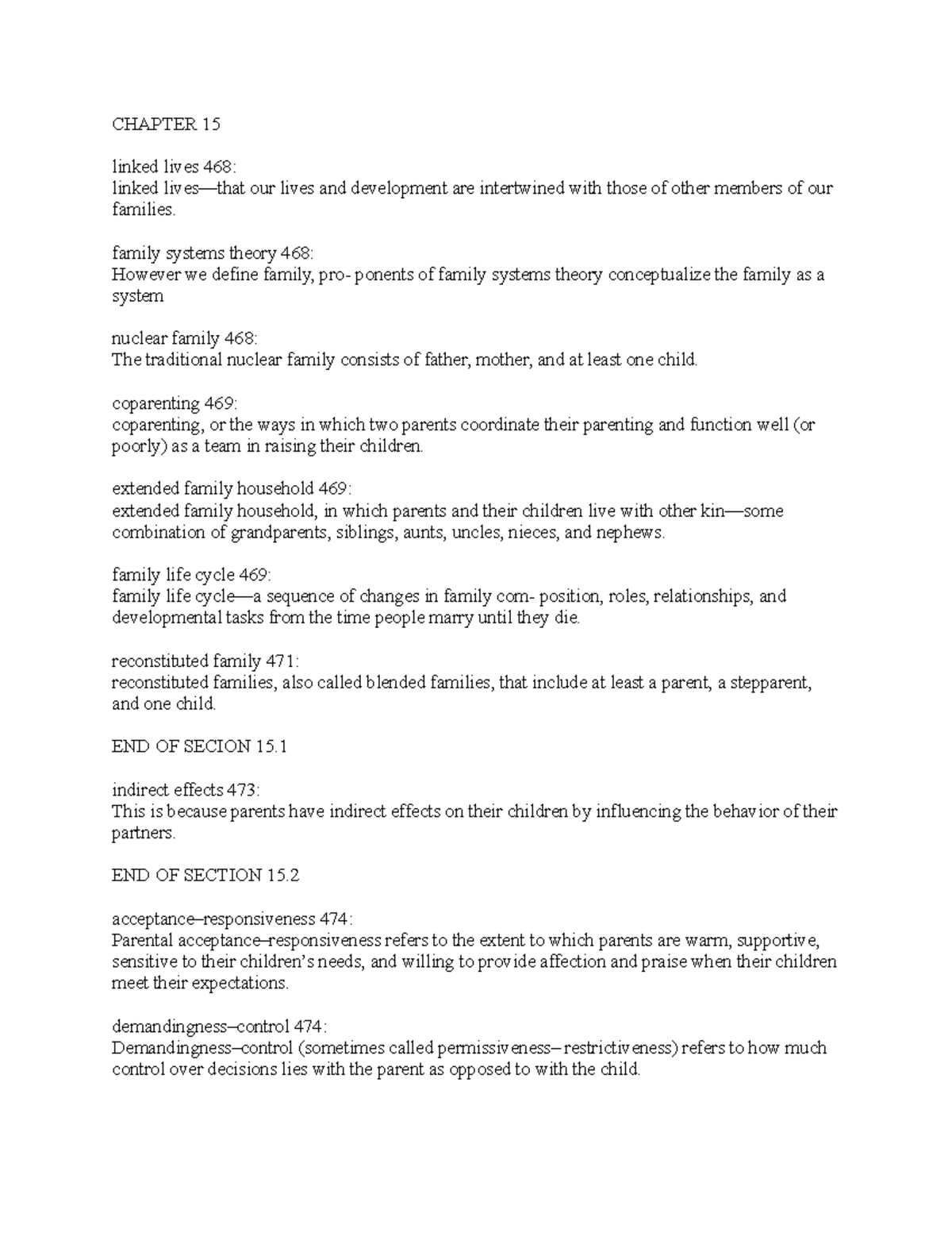 Chapter 15 Family - Notes - Life Span Human Development - CHAPTER 15 ...