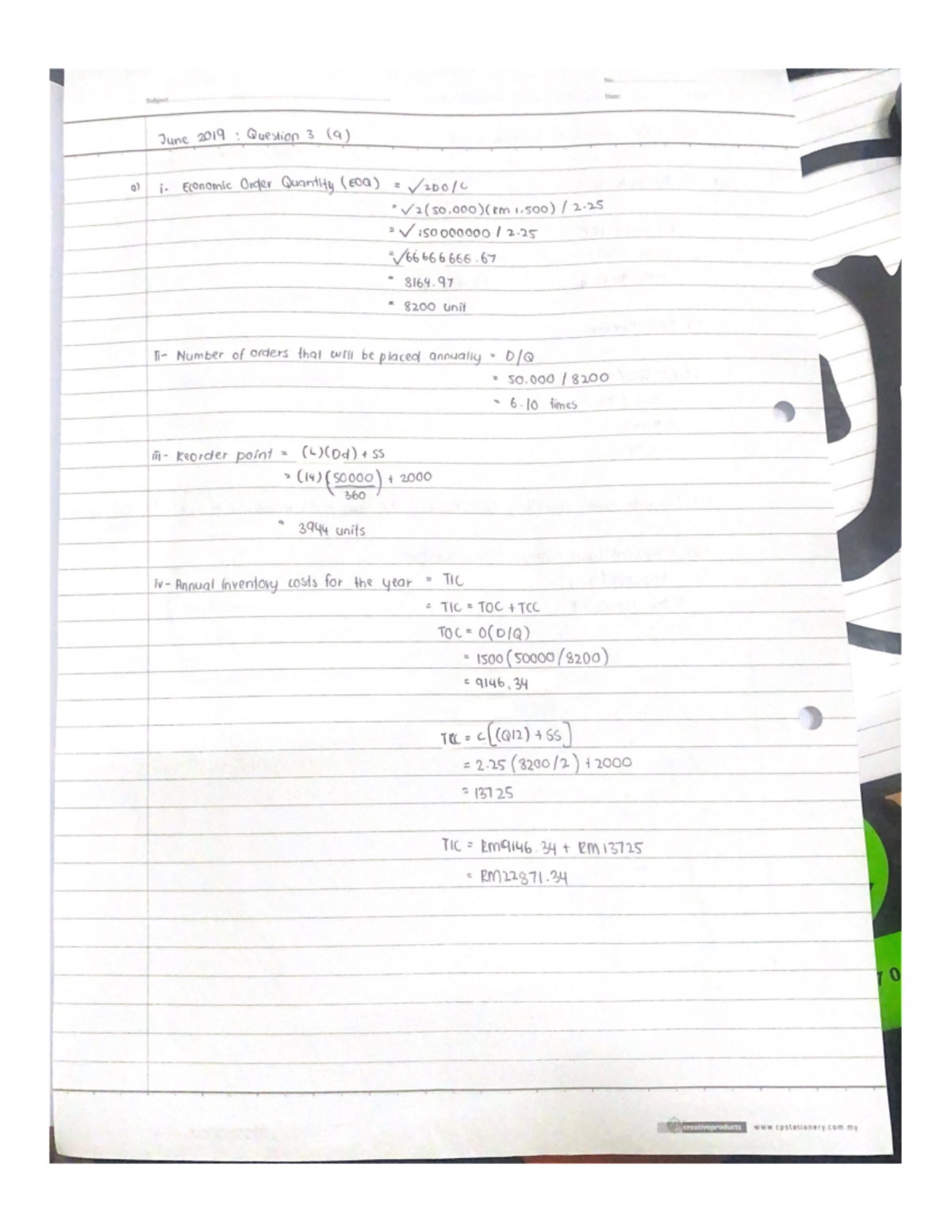 June 2019 Question 3 - fin242 - Fundamentals of Finance - Studocu