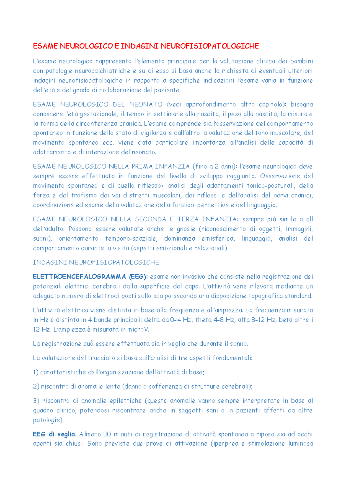 Esame Neurologico E Indagini Neurofisiopatologiche - ESAME NEUROLOGICO ...