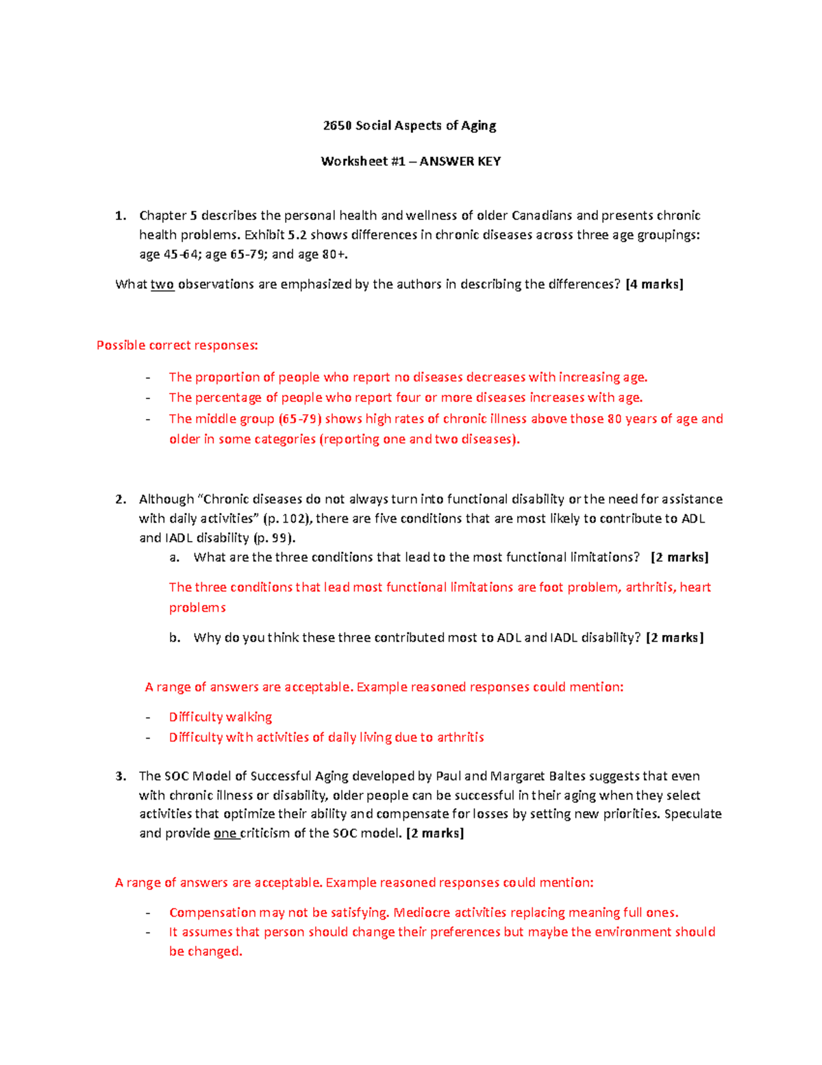 Answerkey Worksheet 1-2023 - 2650 Social Aspects of Aging Worksheet #1 ...