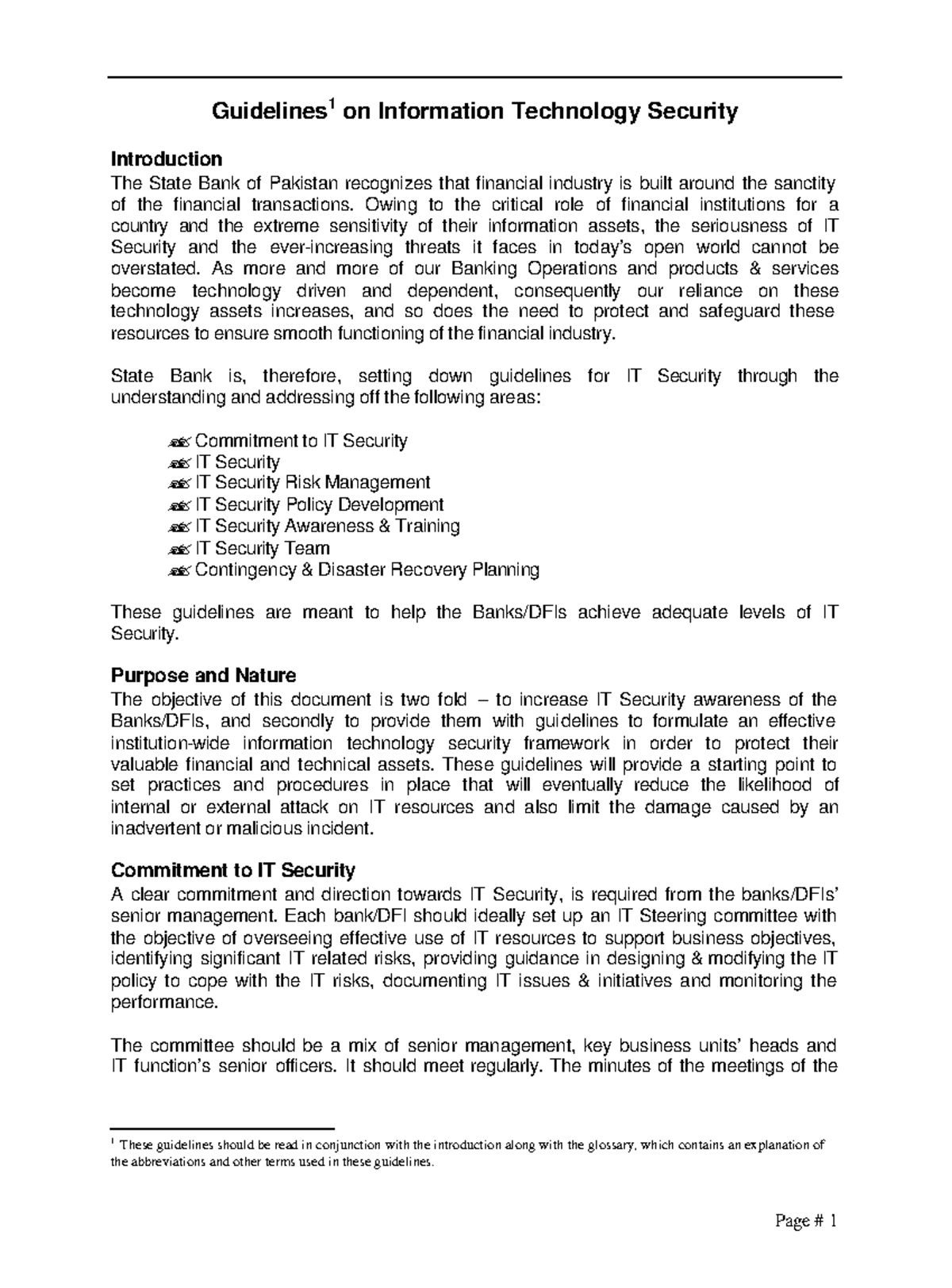 Guidelines on IT Security - Guidelines 1 on Information Technology ...